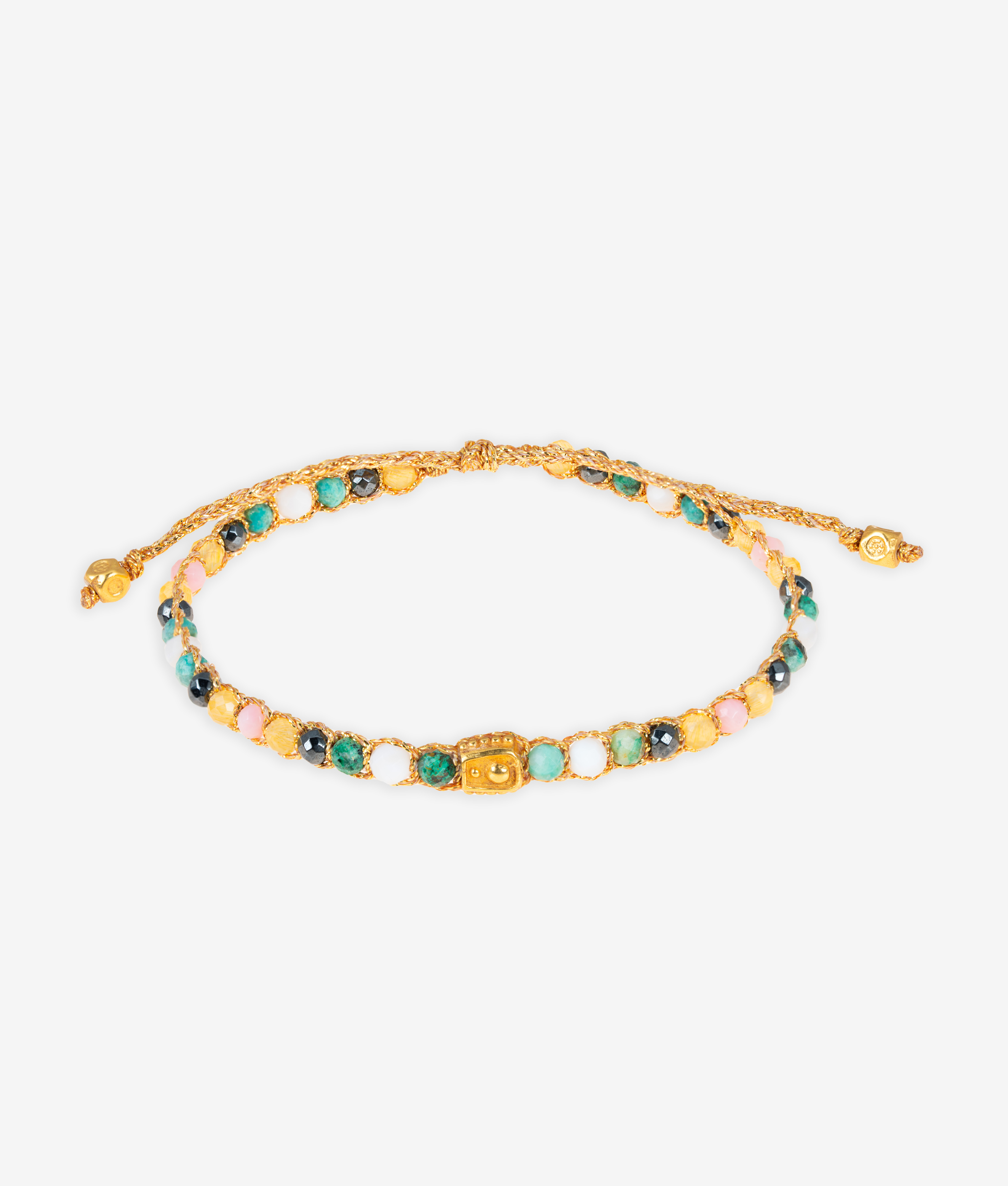 Exclusive Gelang 7 CHAKRA MOONSTONE | SILVER Yarn | Gelang batu permata ...
